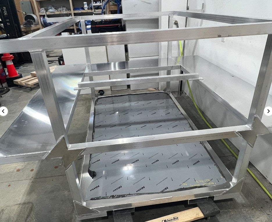 8' Skid with Surface Cleaner Rack and Third Shelf | Soft Wash Factory