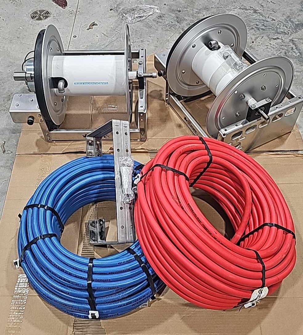 2X - 18" Electric Reels -- 5/8" Hoses -- 1 Stacking Kit Combo | Soft ...